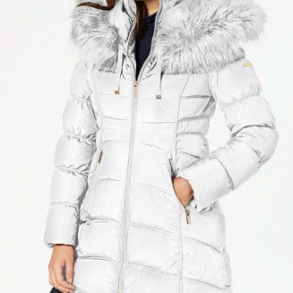 Laundry By Shelli Segal | Jackets & Coats | Womens Silver Puffer Coat ...